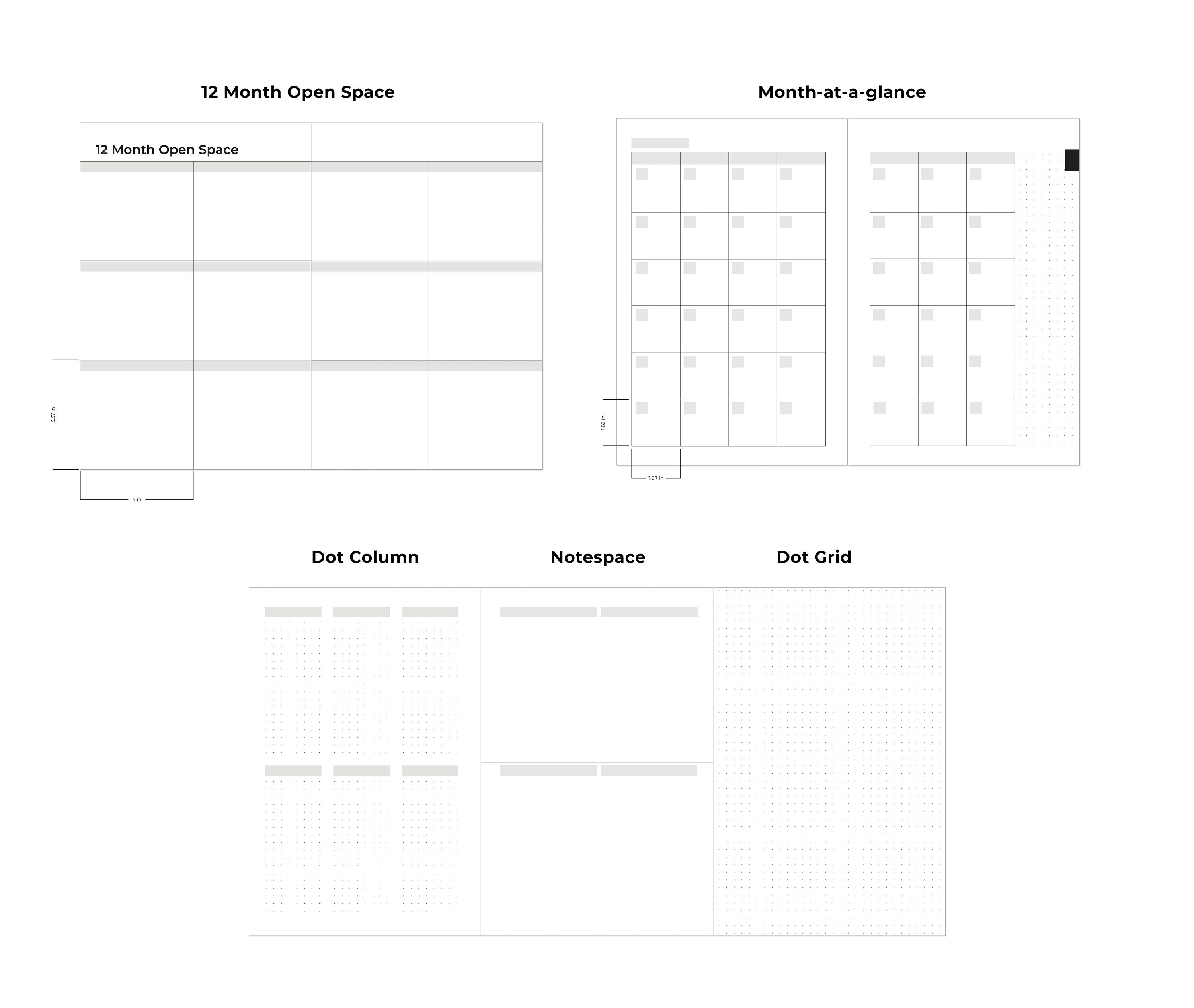 Large Undated Weekly Paper Planner - Perpetual Calendar With Spiral or ...
