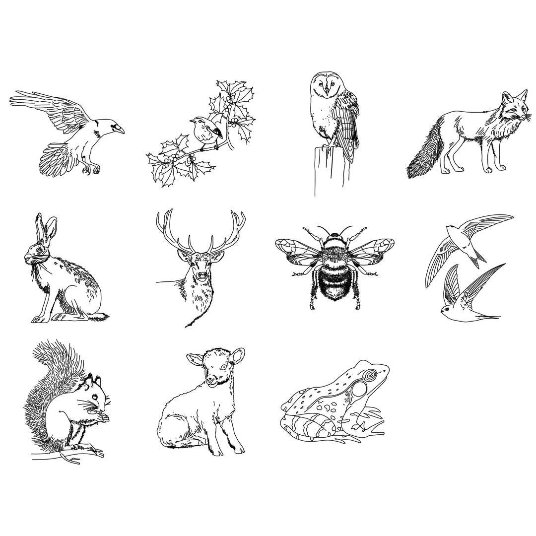 Animal Line Drawings Unique Animal Art Hand Drawn Art Digital Download ...