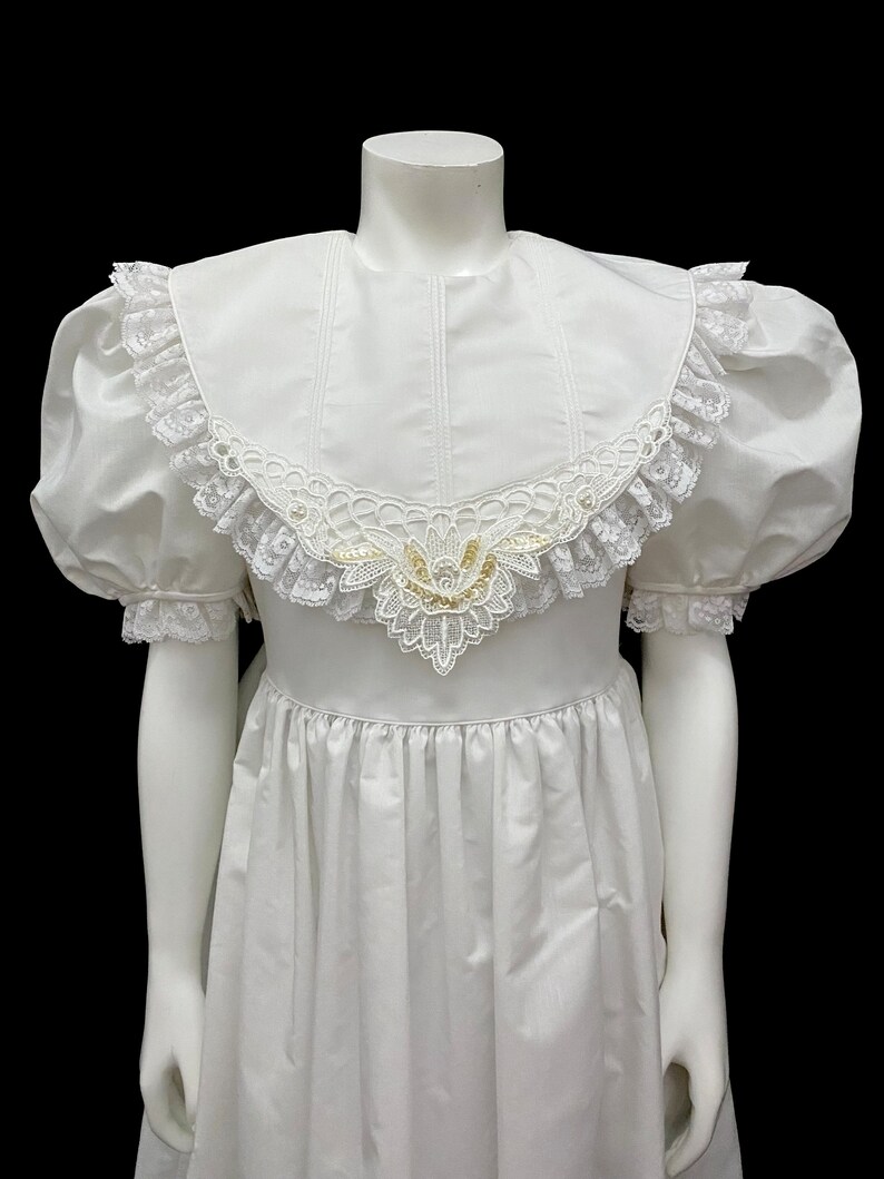 Vintage 80s 8 Girls Dress Jane Copeland White Lacey Special Occasion ...