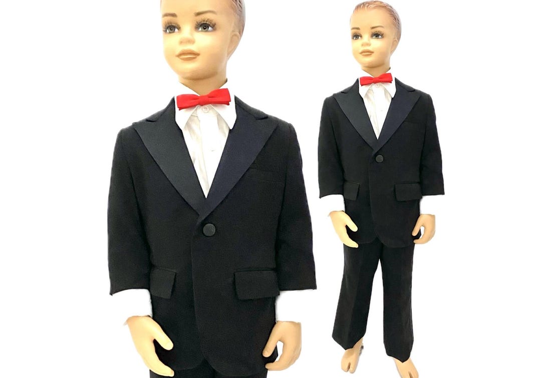 Vintage 4T Boys Tuxedo Suit Black Wool Palm Beach for Weatherwax's ...