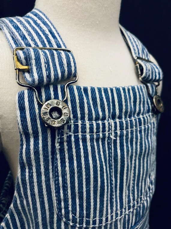 Vintage 18 month overalls hickory stripe denim cross … - Gem