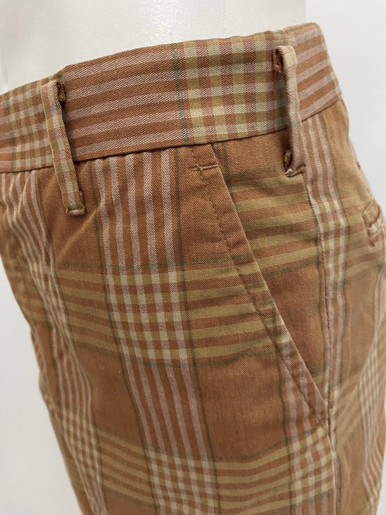 Vintage 70s Size 18 Teen Shorts Rust Plaid Penneys Penn Prest Bermuda Long Length Waist 28 Etsy