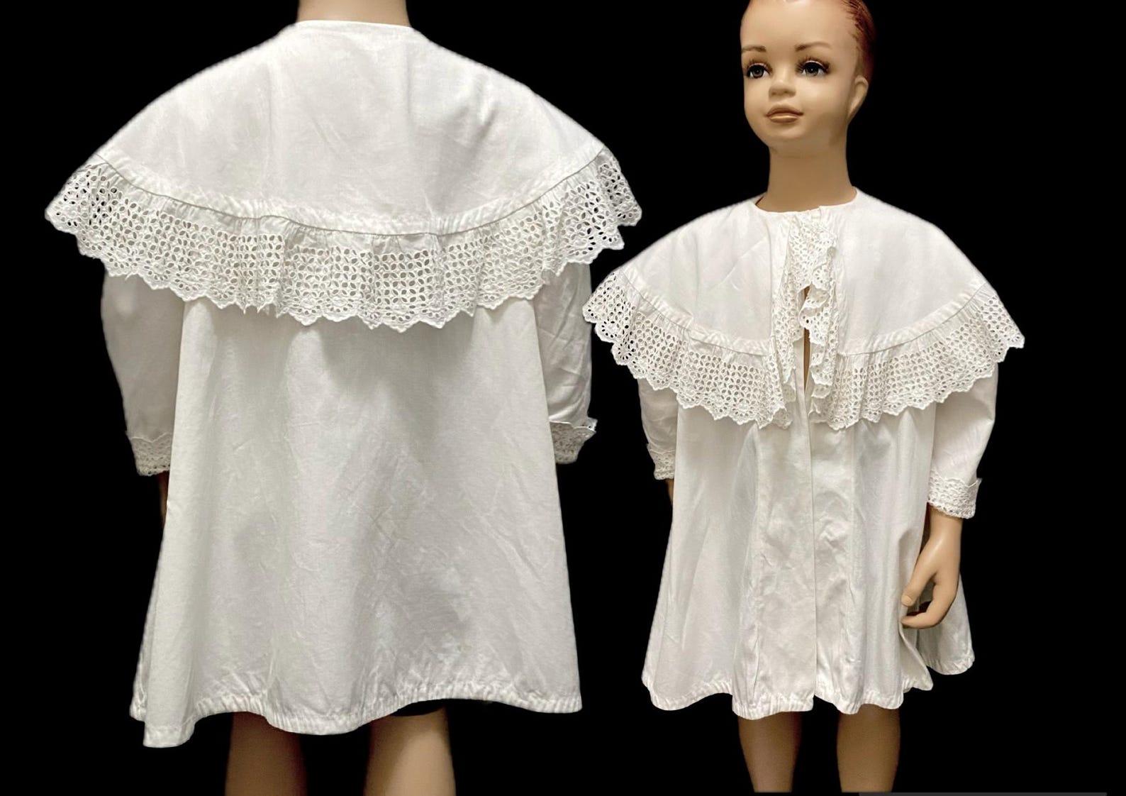 Antique Victorian Edwardian 4T Jacket White Cotton Overcoat Dress up ...