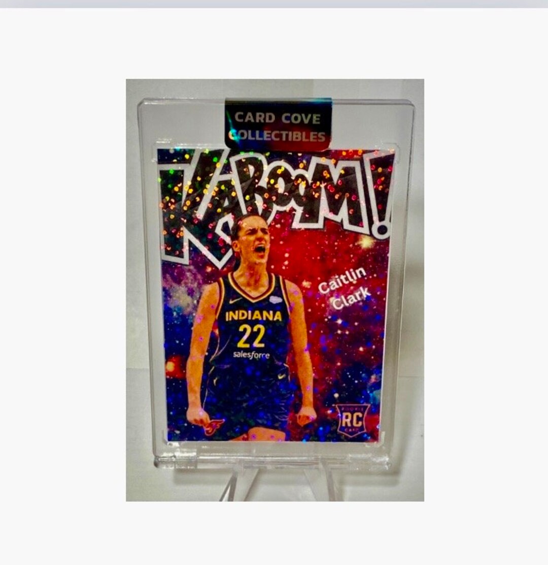 1 Caitlin Clark Sparkle Holo Cosmic Kaboom RC Card Sealed in a Hard ...