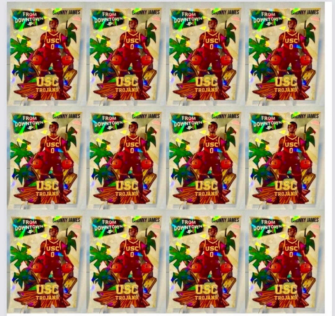 RARE-12 Bronny James USC Trojans Cracked Ice Cards - Etsy