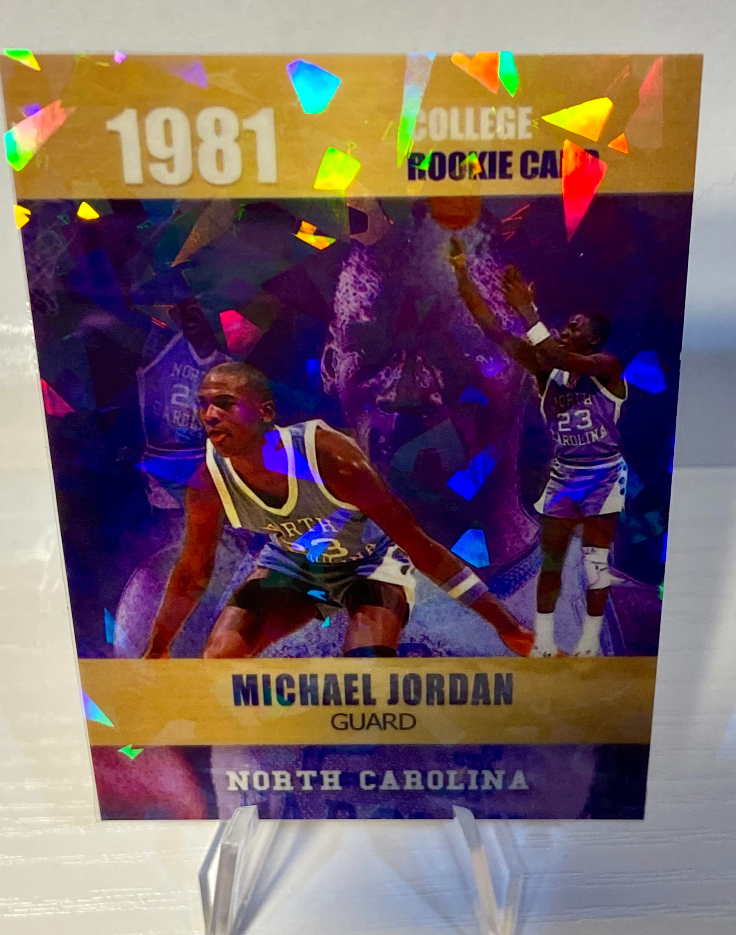 Michael Jordan, North Carolina College Rookie Phenom Cracked Ice Card ...