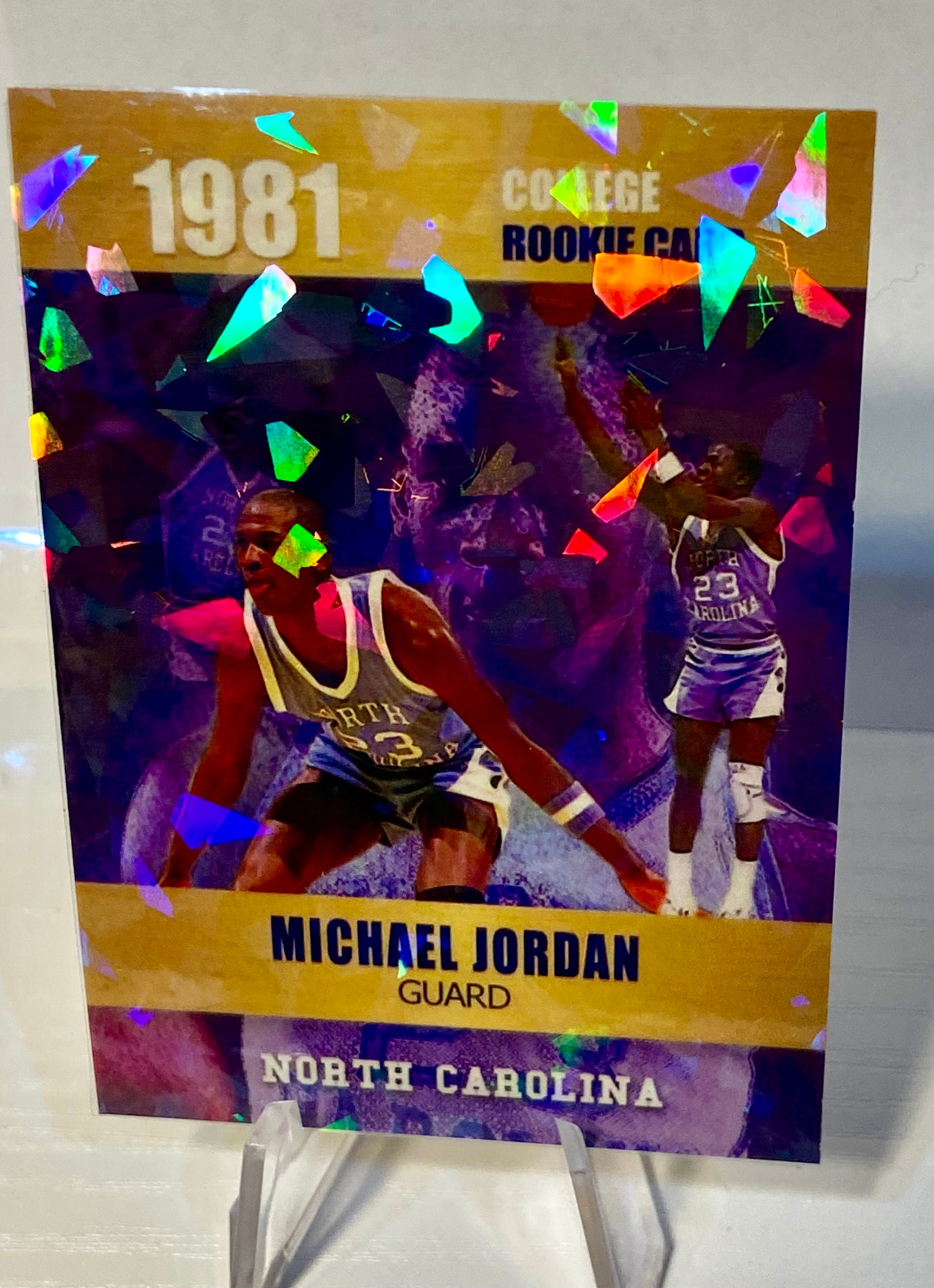 Michael Jordan, North Carolina College Rookie Phenom Cracked Ice Card ...