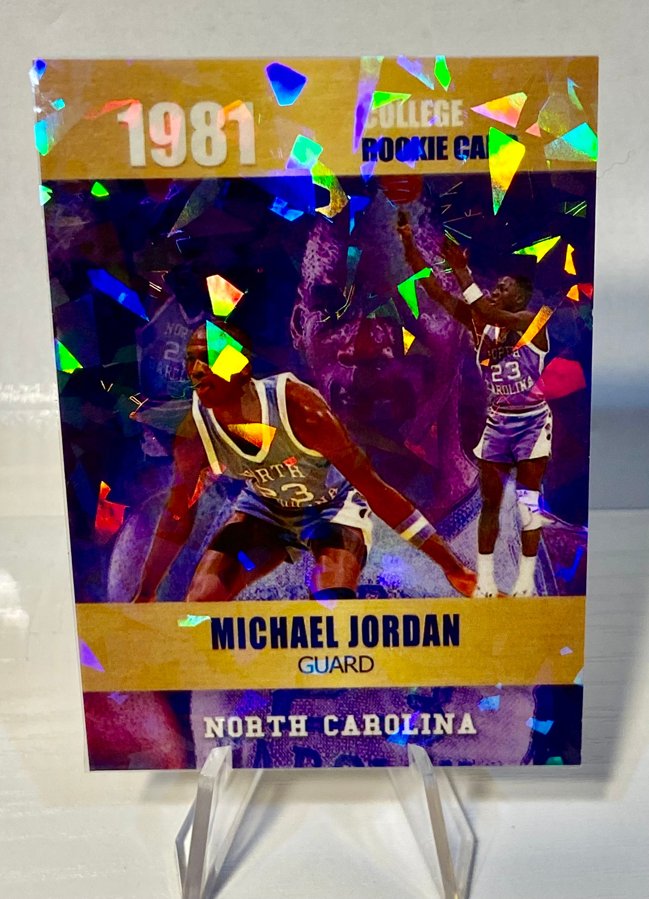 Michael Jordan, North Carolina College Rookie Phenom Cracked Ice Card ...