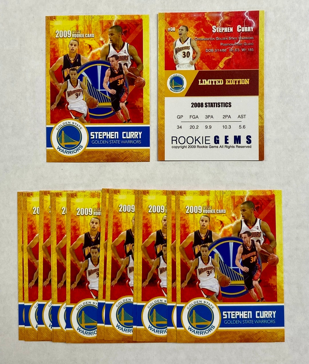 15 2009 Steph Curry Golden State Warriors Gold Rookie Cards - Etsy