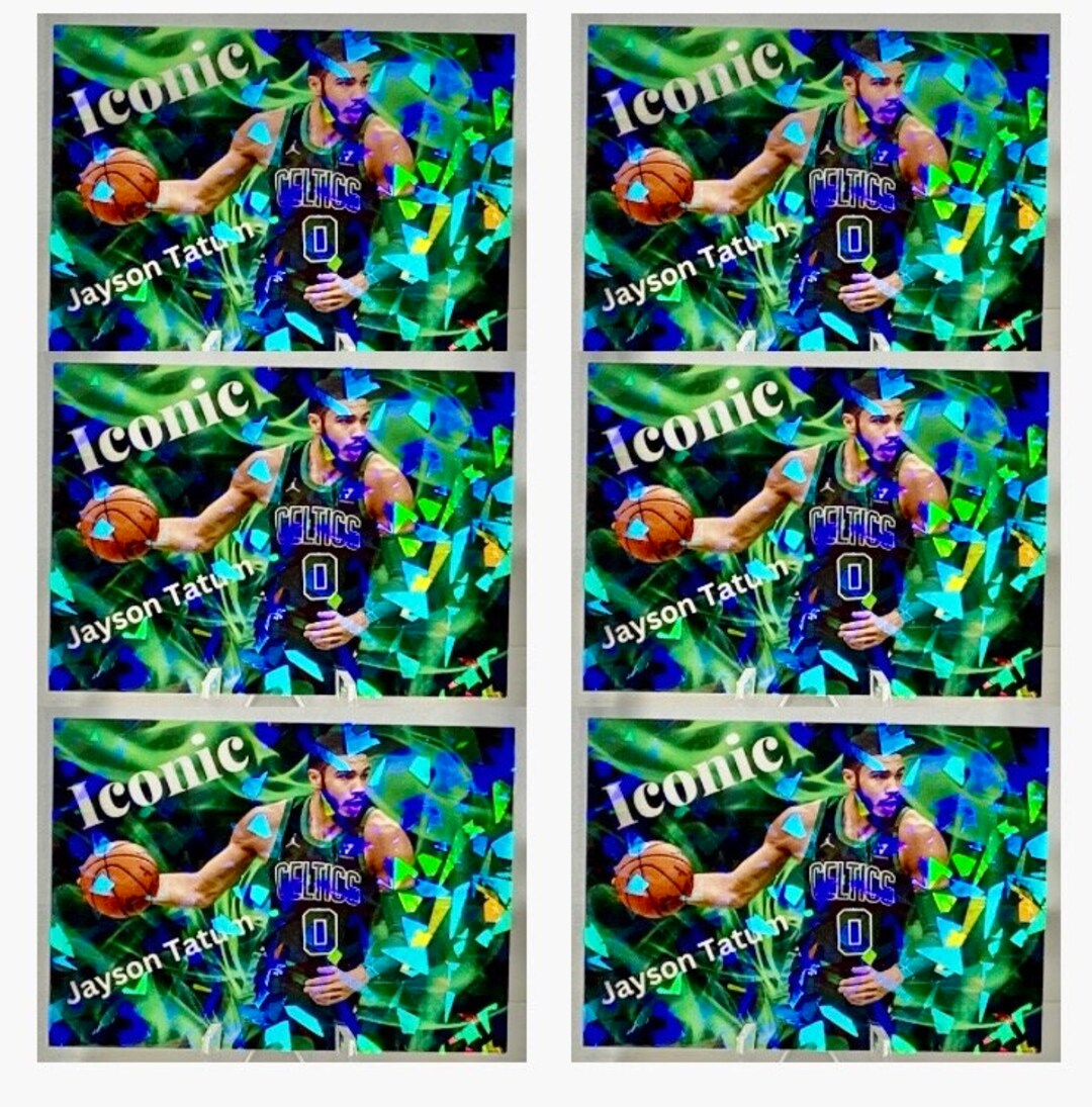 6 Green Cracked Ice Iconic Jayson Tatum Cards by Legendary Collectibles ...