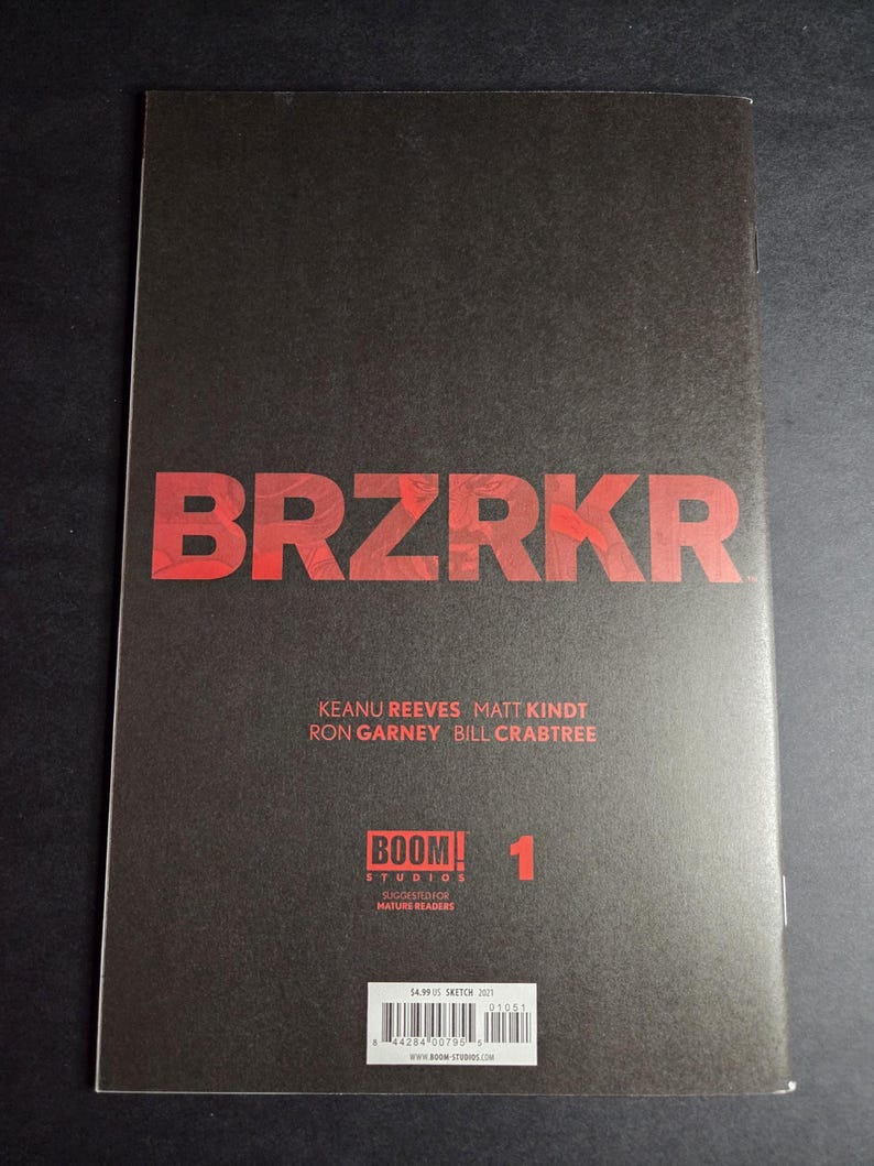 Boom Studios: BRZRKR #1 by Keanu Reeves - Blank Cover - Etsy