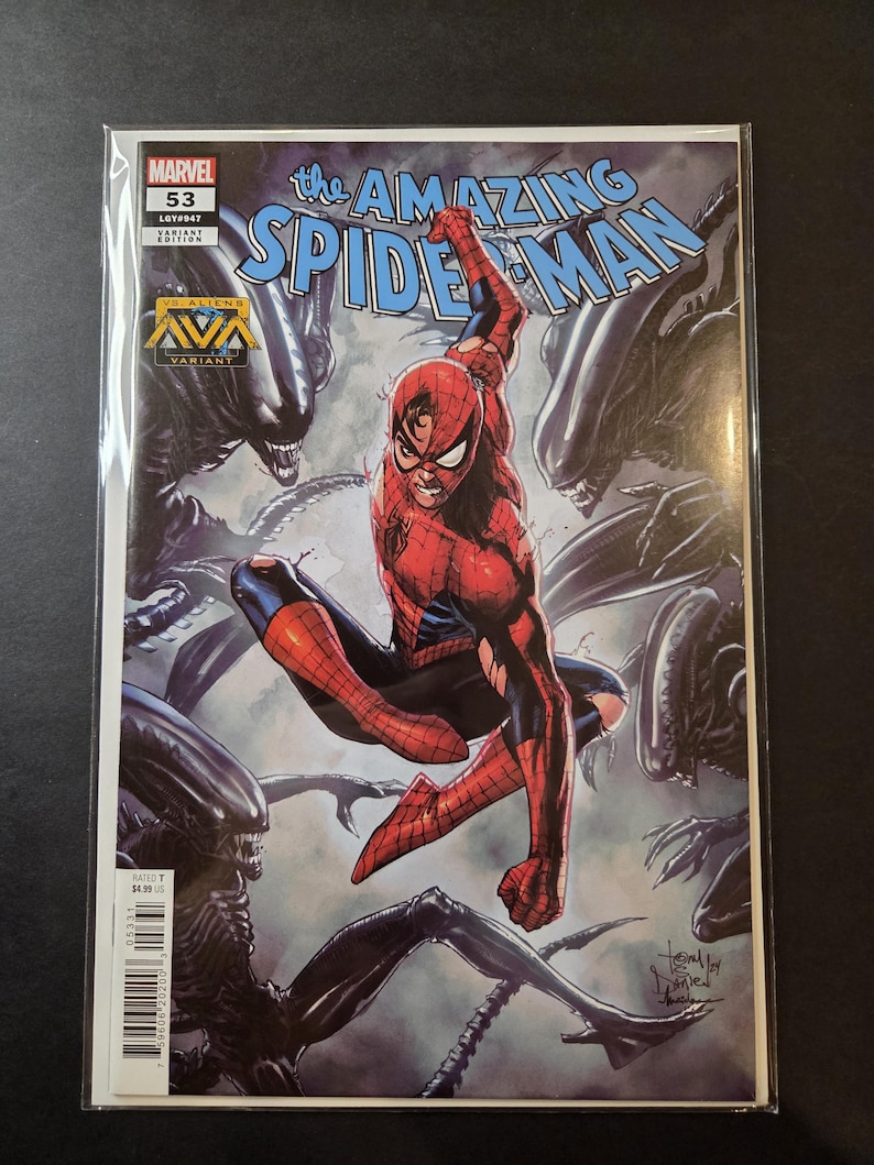 The Amazing Spider-man #53 - Tony Daniel Marvel Vs Alien Cover - Etsy