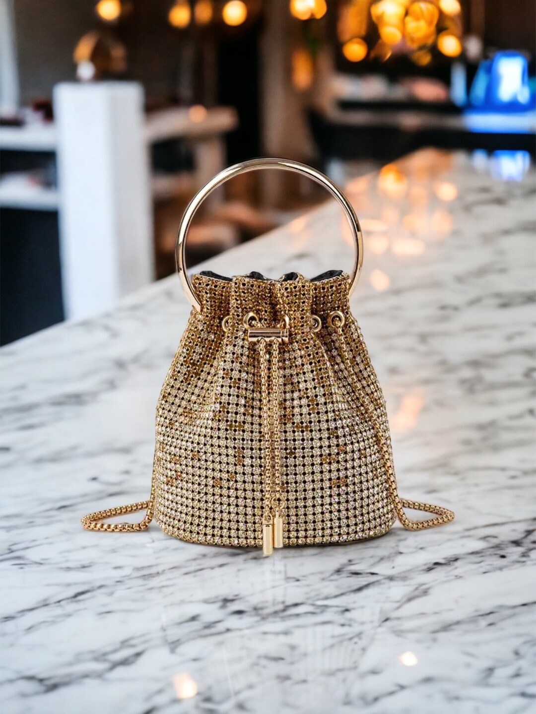 Diamond Bucket Bag for Women 2023 New Rhinestones Bling Shoulder Bags ...
