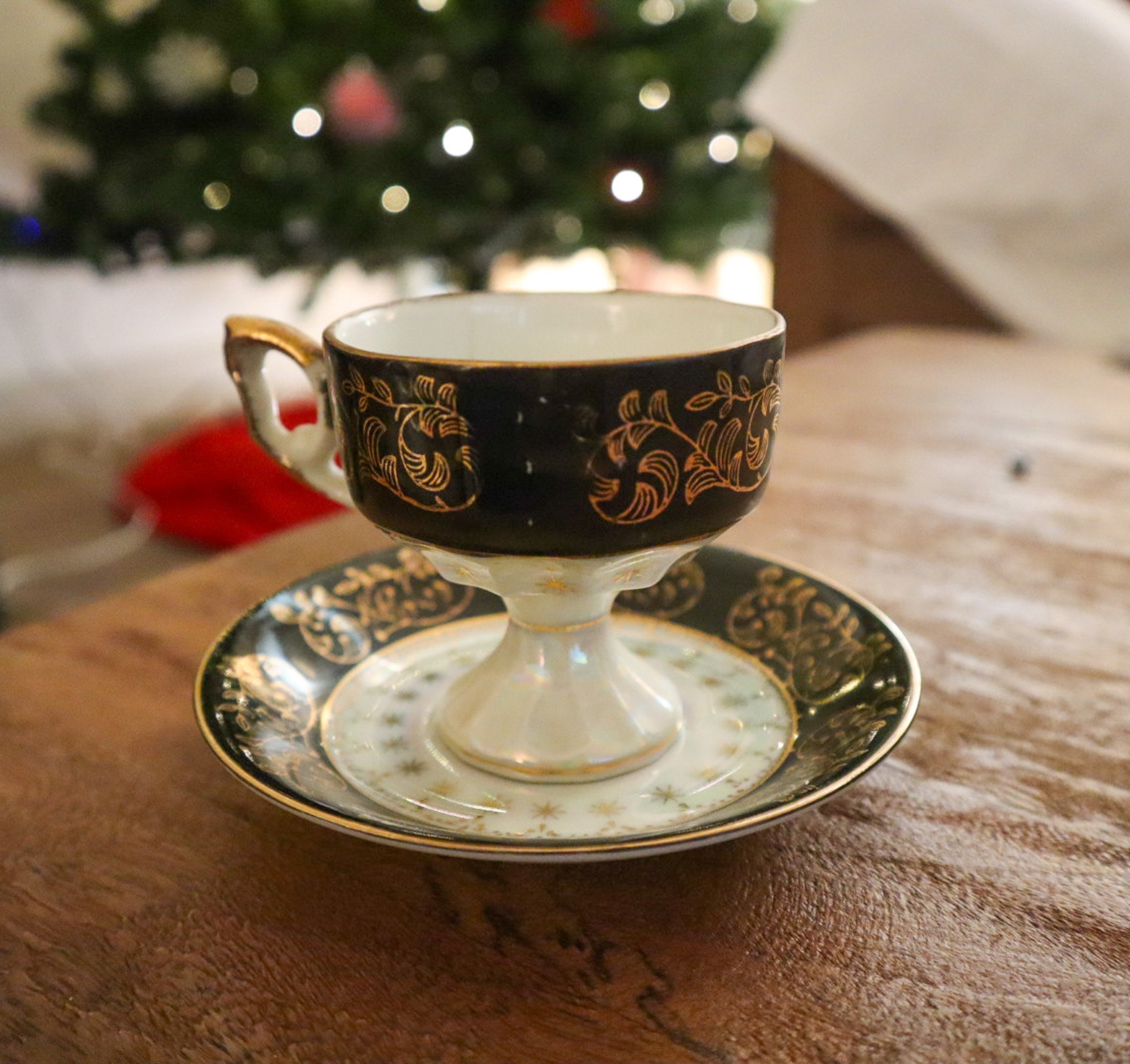 Elegant Black and Gold Tea Cup Set - Etsy