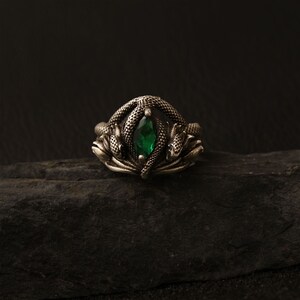 Two Snakes Ring, Sterling Silver Ring, Ring of Barahir, Elessar Ring ...
