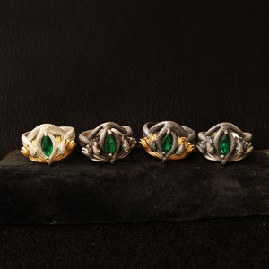 Two Snakes Ring, Sterling Silver Ring, Ring of Barahir, Elessar Ring ...