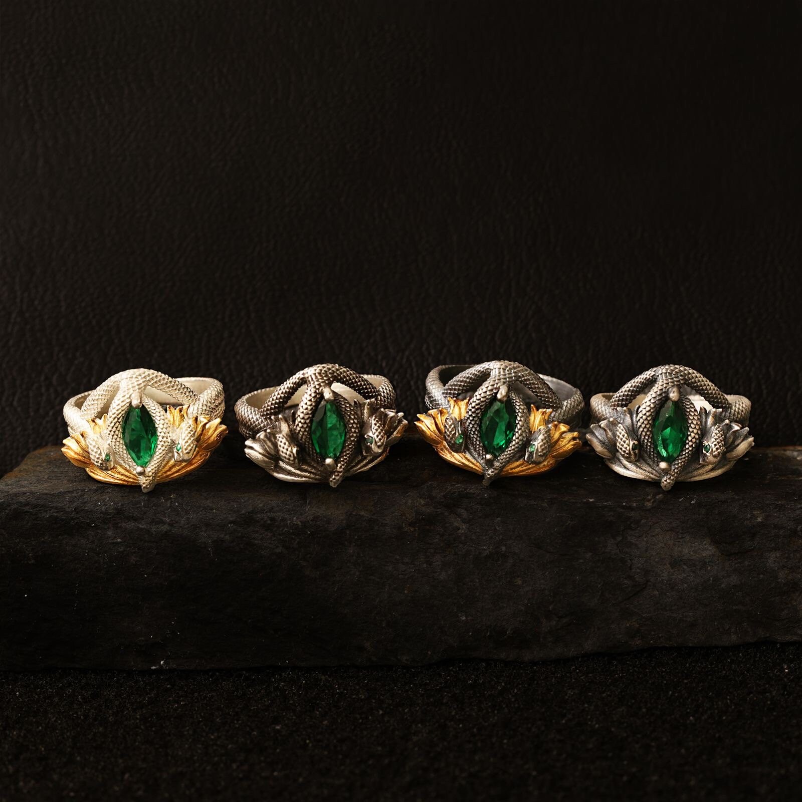 Two Snakes Ring, Sterling Silver Ring, Ring of Barahir, Elessar Ring ...