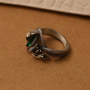 Two Snakes Ring, Sterling Silver Ring, Ring of Barahir, Elessar Ring ...