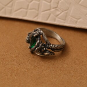 Two Snakes Ring, Sterling Silver Ring, Ring of Barahir, Elessar Ring ...