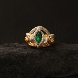 Two Snakes Ring, Sterling Silver Ring, Ring of Barahir, Elessar Ring ...