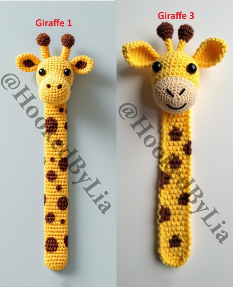 Handmade Giraffe Crochet Bookmark, Cute Giraffe Book Marker, 3D Animal ...