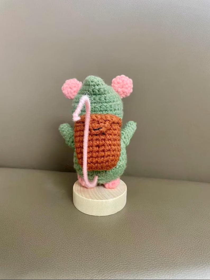 Adventure Mouse Crochet Plush, Handmade Hiking Amigurumi With Backpack ...