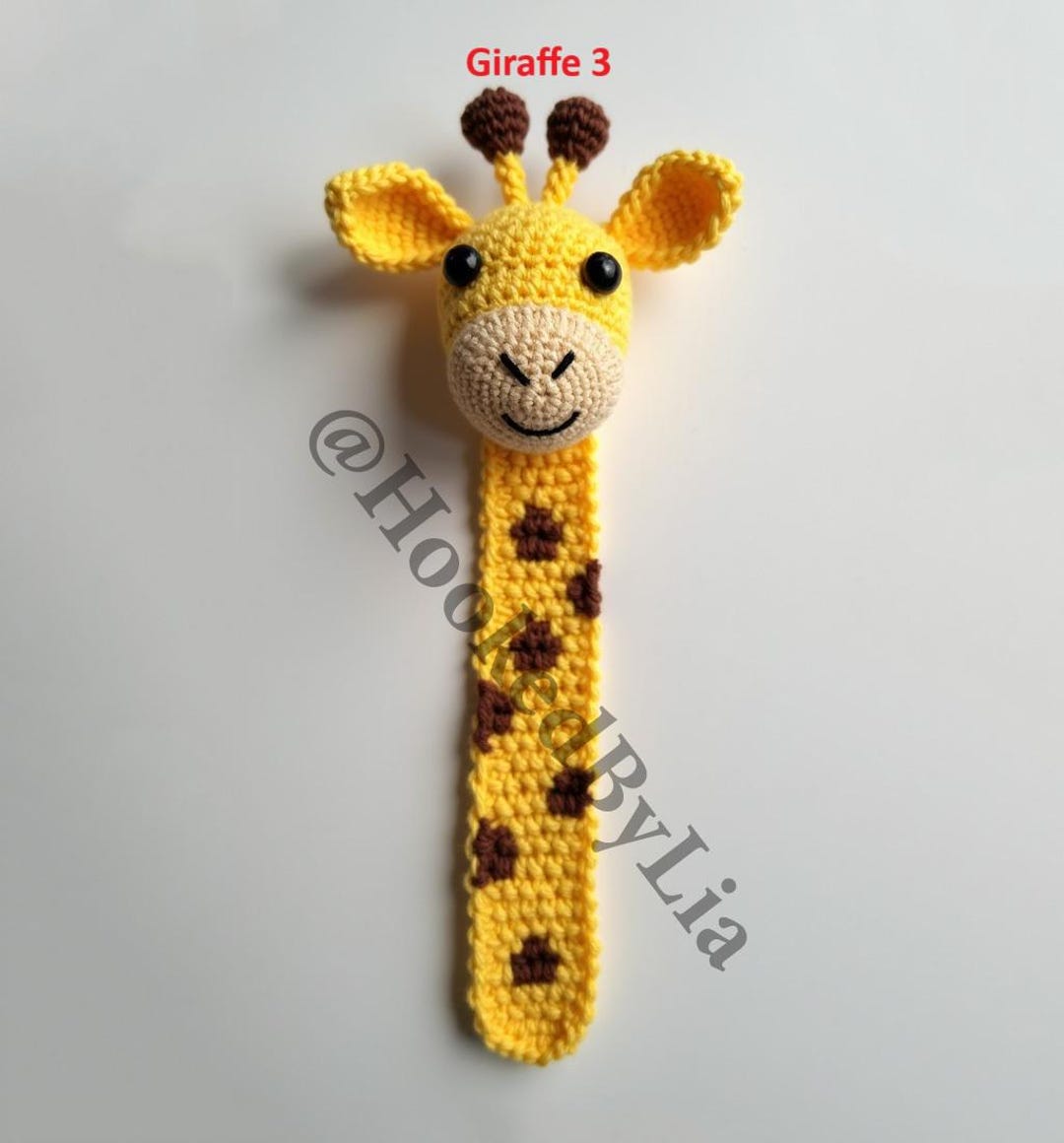 Cute Giraffe Crochet Bookmark, Handmade Animal Book Marker, 3D Giraffe ...