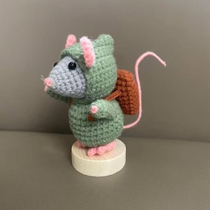 Adventure Mouse Crochet Plush, Handmade Hiking Amigurumi With Backpack ...