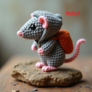 Adventure Mouse Crochet Plush, Handmade Hiking Amigurumi With Backpack ...