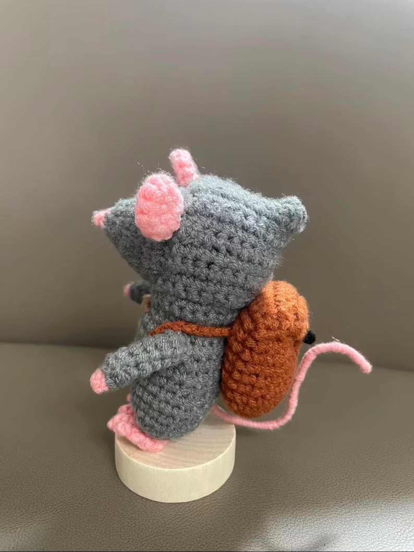 Adventure Mouse Crochet Plush, Handmade Hiking Amigurumi With Backpack ...