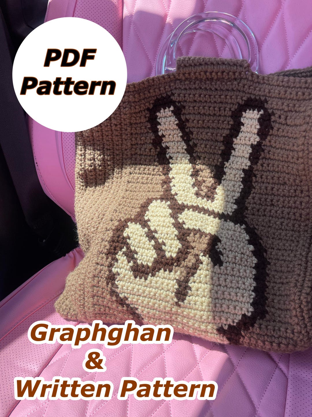 Peace Sign Crochet Tote Bag Two Fingers up Tapestry Human Peace Fingers ...