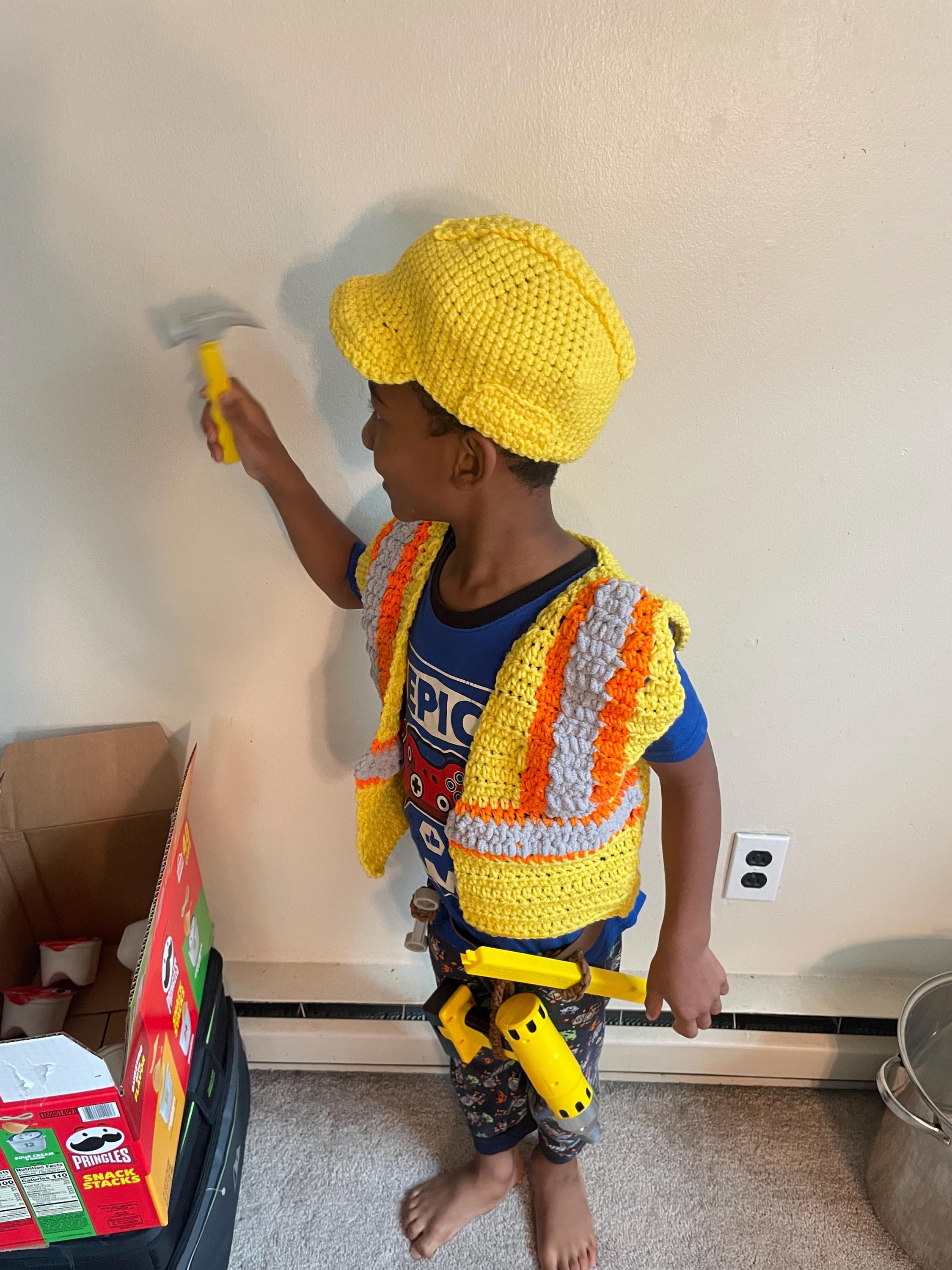 Crochet Construction Worker Costume PATTERN, Toddler Halloween (PDF ...