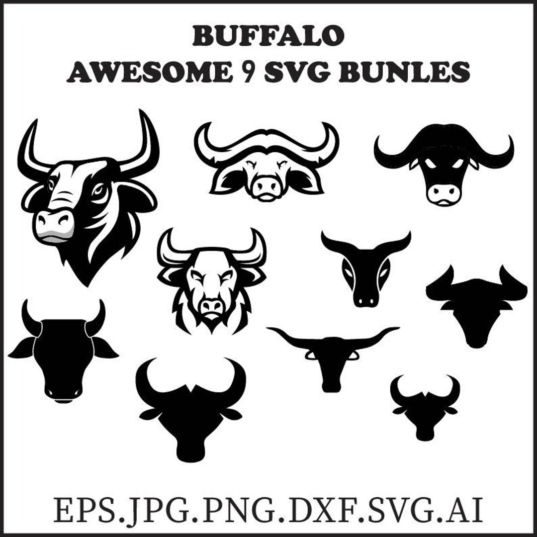 Buffalo SVG, Buffalo Bundle SVG, Buffalo Clipart, Buffalo Cut Files for ...