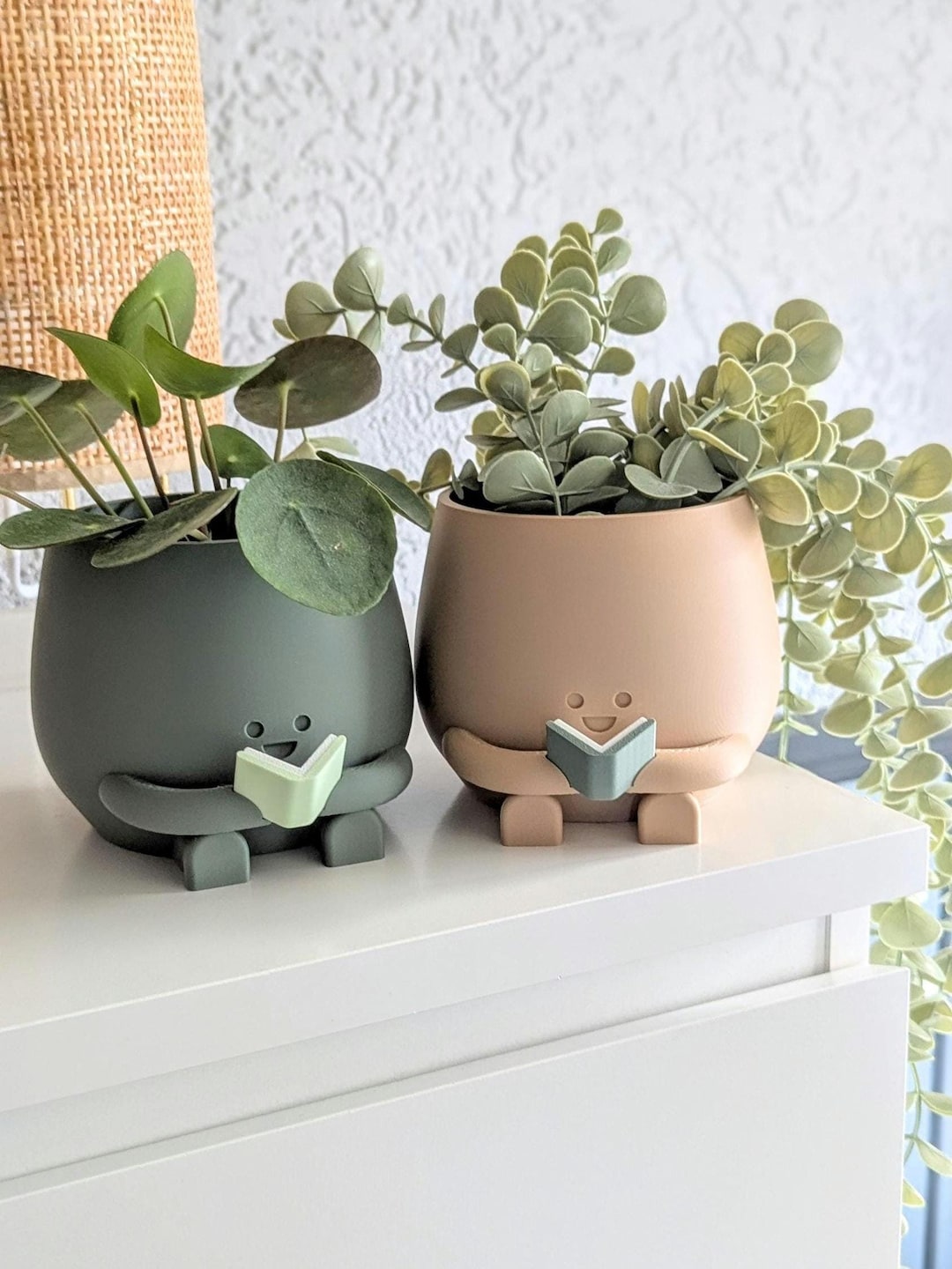 Reading Plant Pot Reading Book Lover Gift for Her Cozy Plant Pot Happy ...