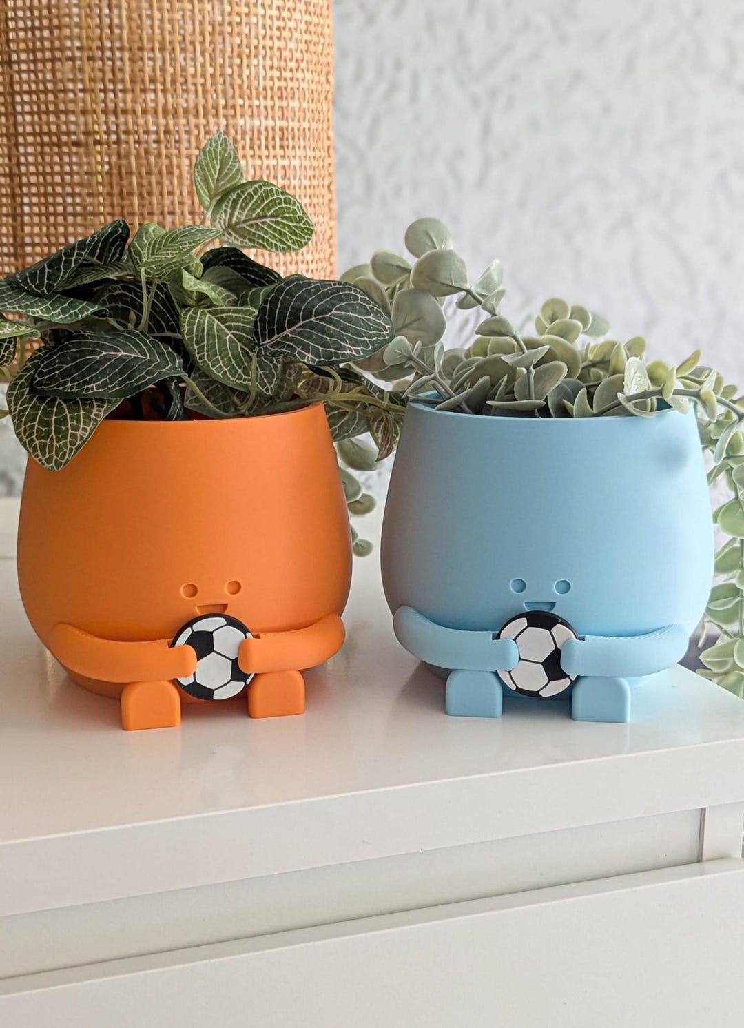 Football Player Gift Soccer Player Plant Pot Happy Face Indoor Planter ...