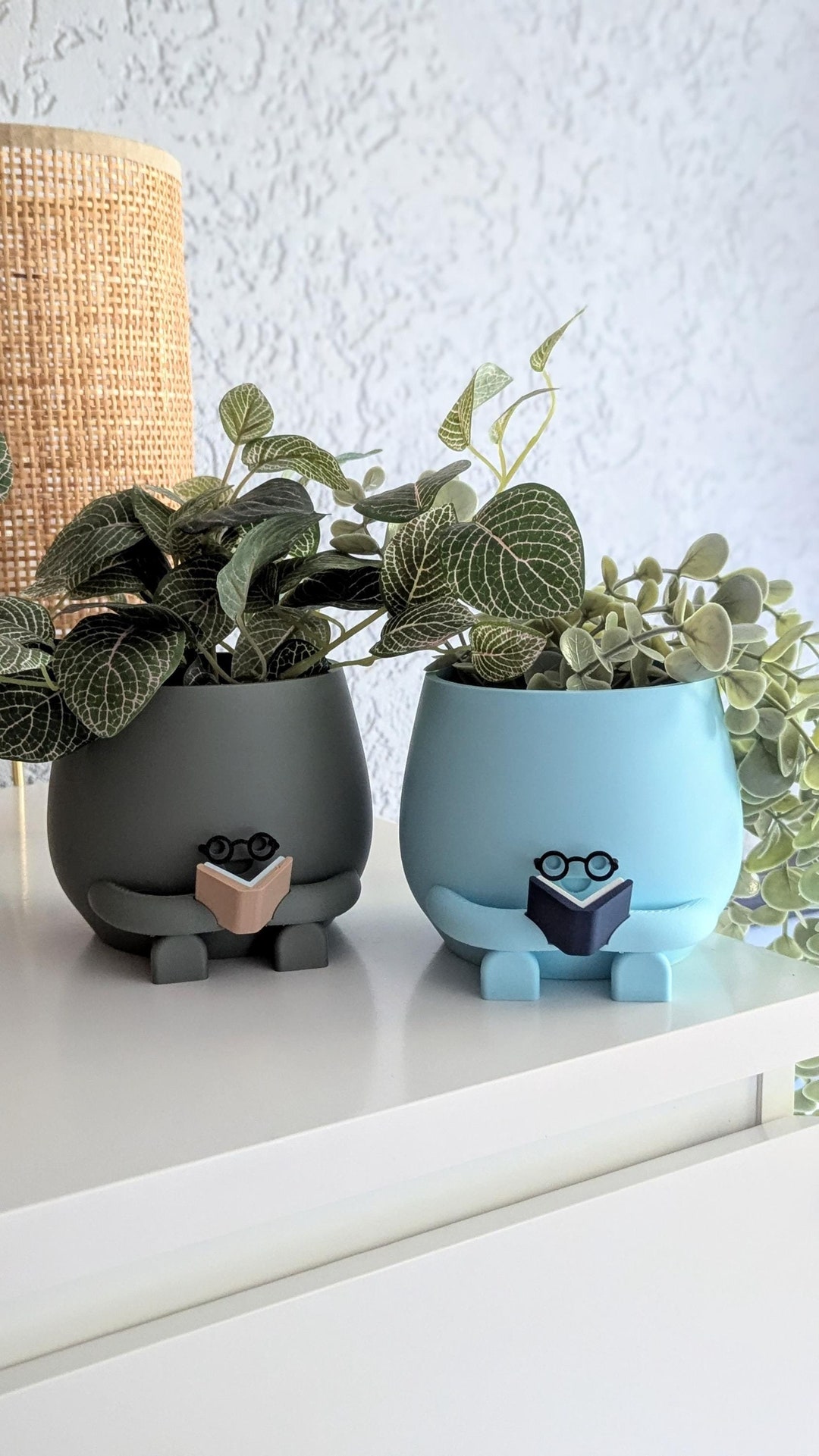 Reading Plant Pot Reading Book Lover Gift for Her Cozy Plant Pot Happy ...