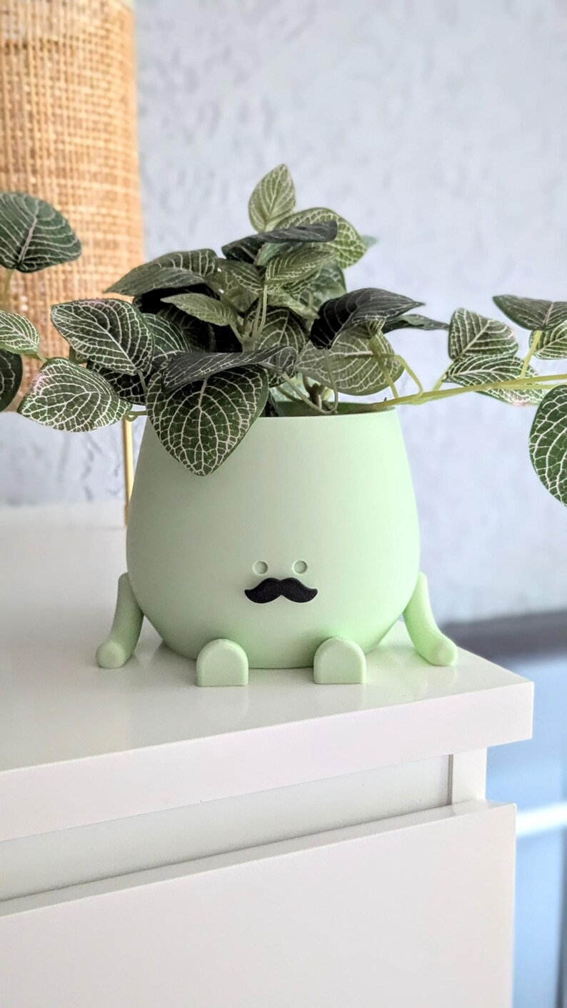 Happy Mustache Plant Pot Happy Face Plant Pot Decoration Pot Plant ...