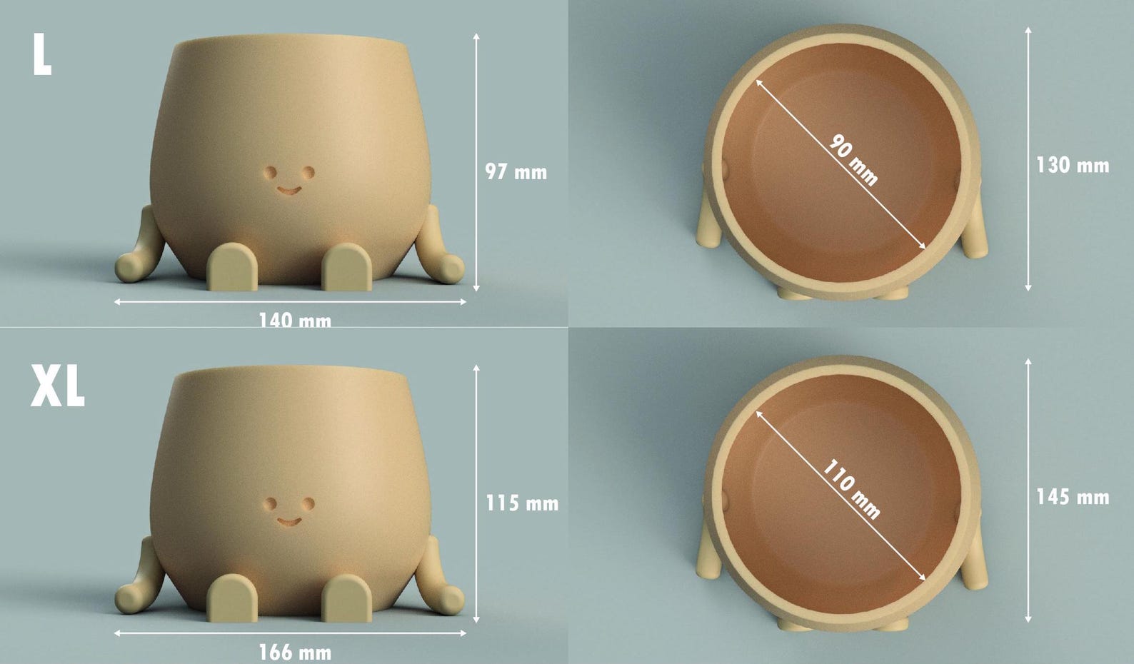 Happy Mustache Plant Pot Happy Face Plant Pot Decoration Pot Plant ...