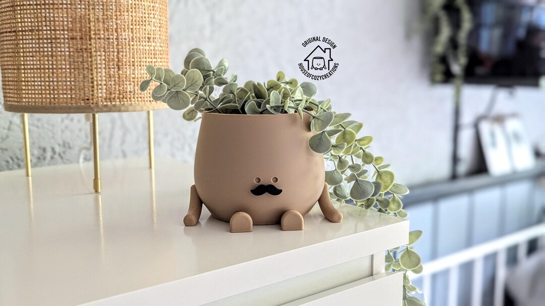 Happy Mustache Plant Pot Happy Face Plant Pot Decoration Pot Plant ...