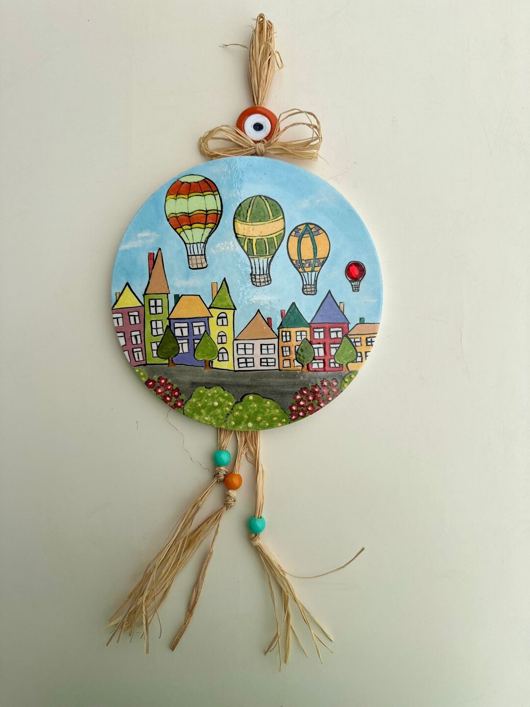 Ceramic Art Pottery Tile Small Plaques Oval Hand Painted Wall - Etsy