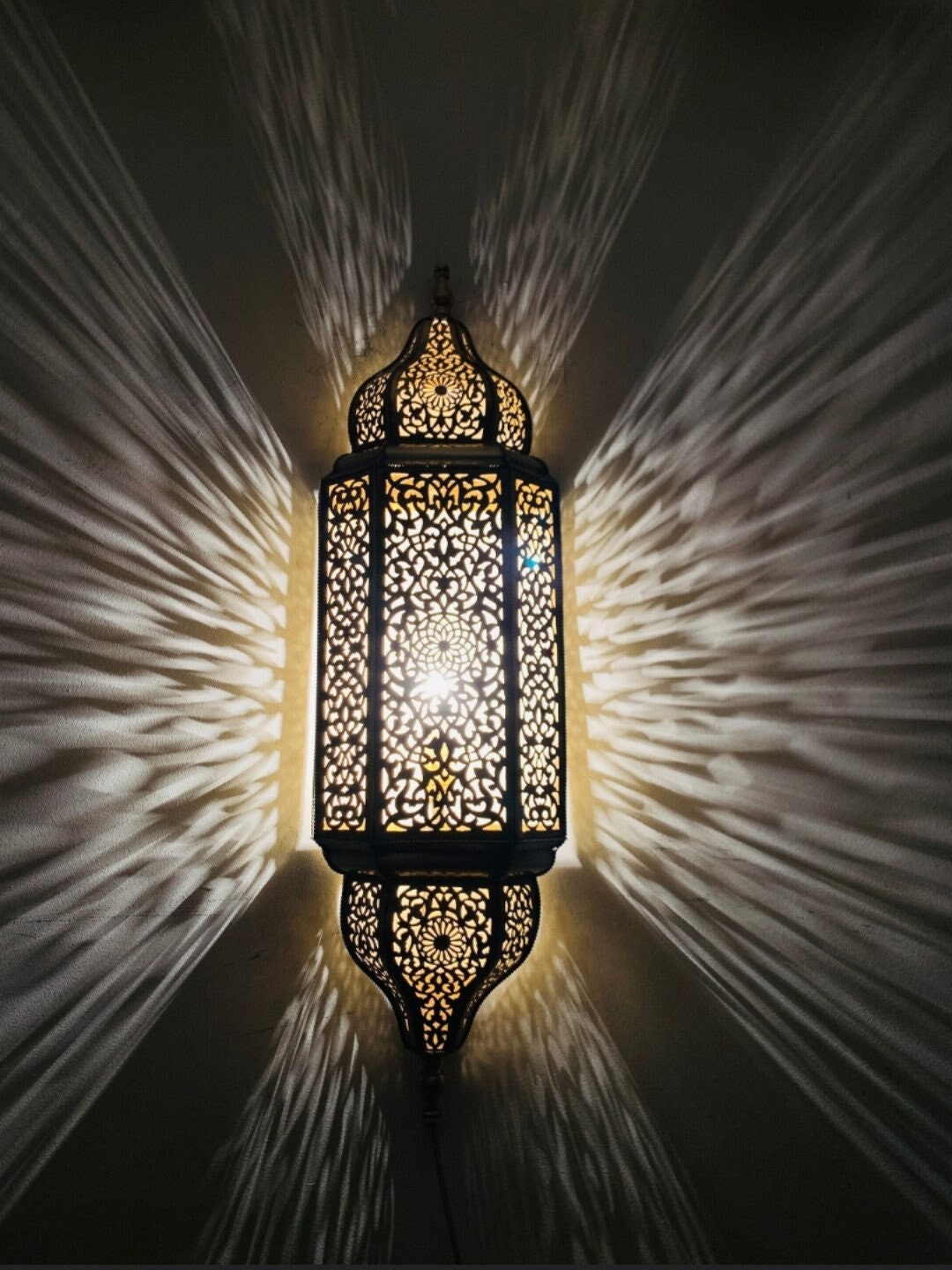 Handmade Moroccan Brass Sconce Moroccan Brass Wall Lamp Artistic ...