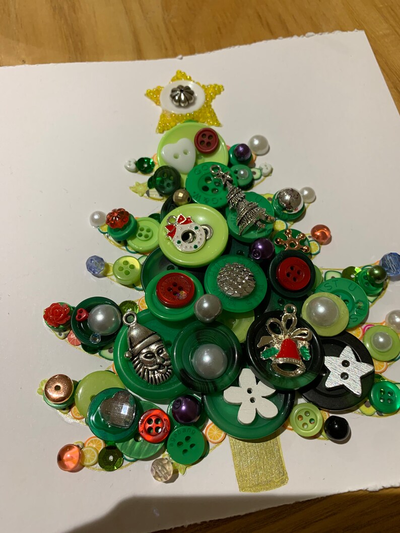 Small Framed Button Art Christmas Tree - Etsy