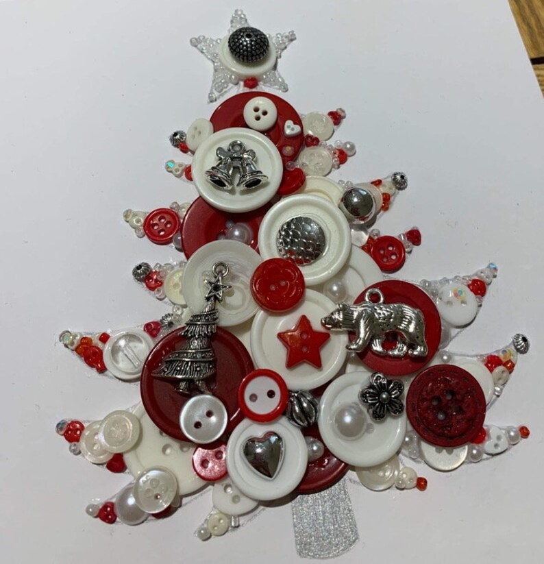 Small Framed Button Art Christmas Tree - Etsy