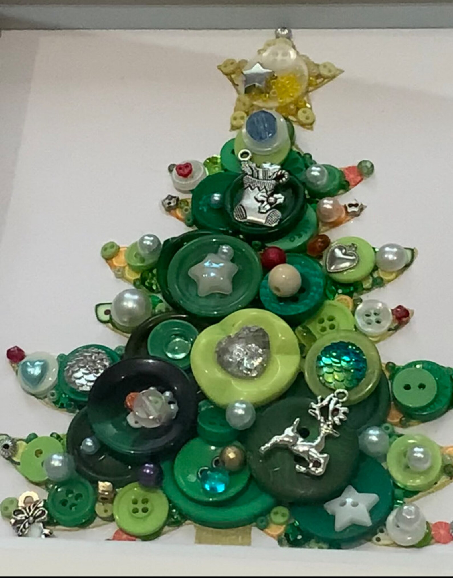 Small Framed Button Art Christmas Tree - Etsy
