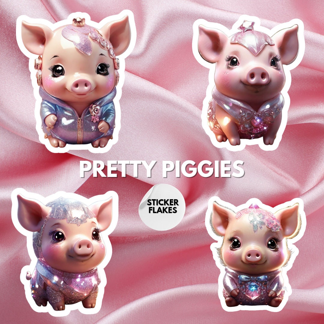 Pretty Piggies Sticker Set - Etsy