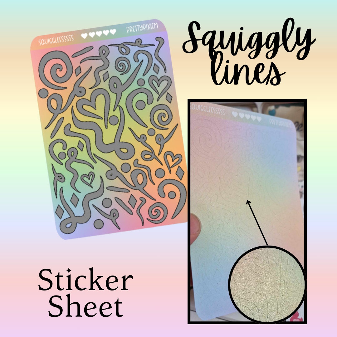 Squiggly Lines Sticker Set - Etsy