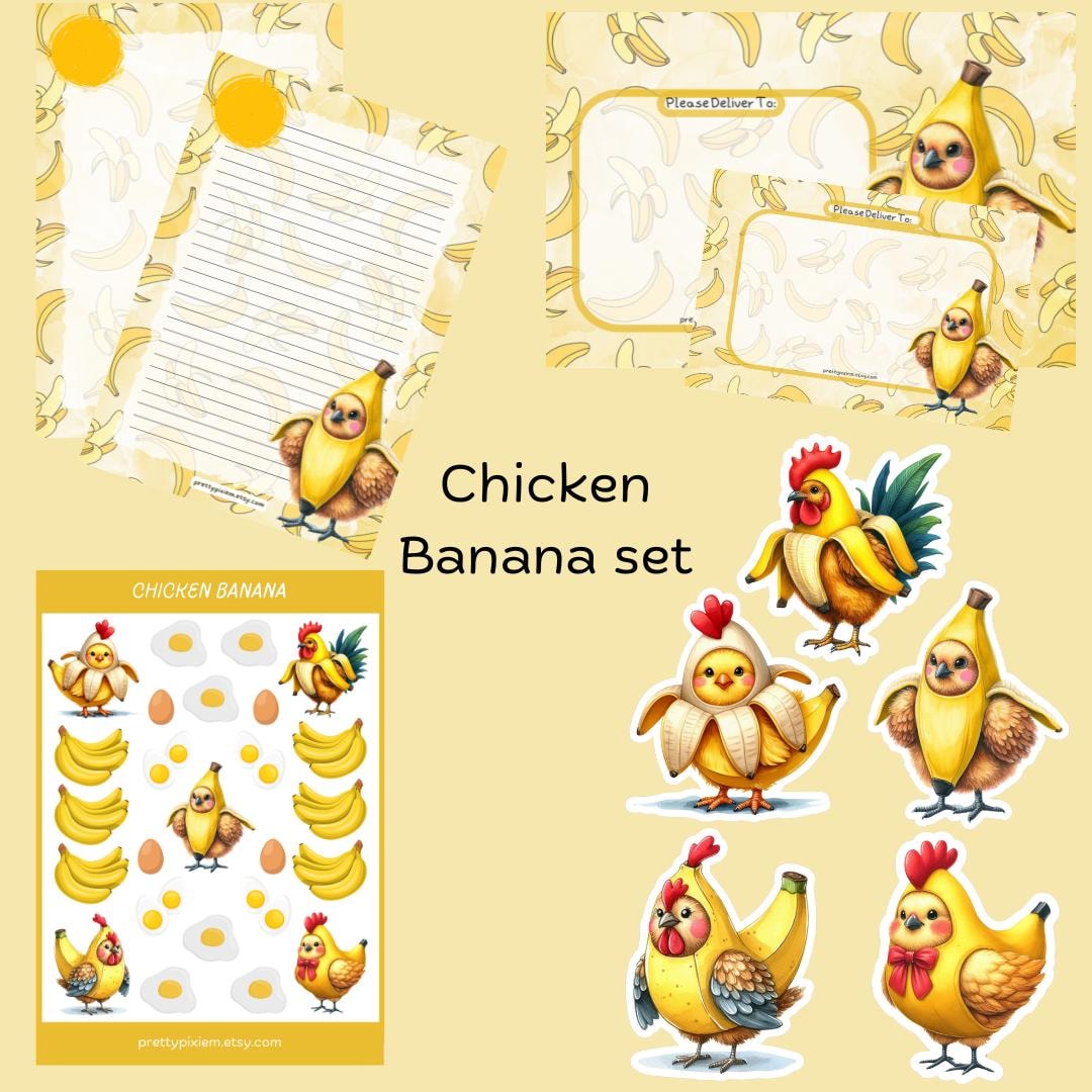 Chicken Banana Set - Etsy