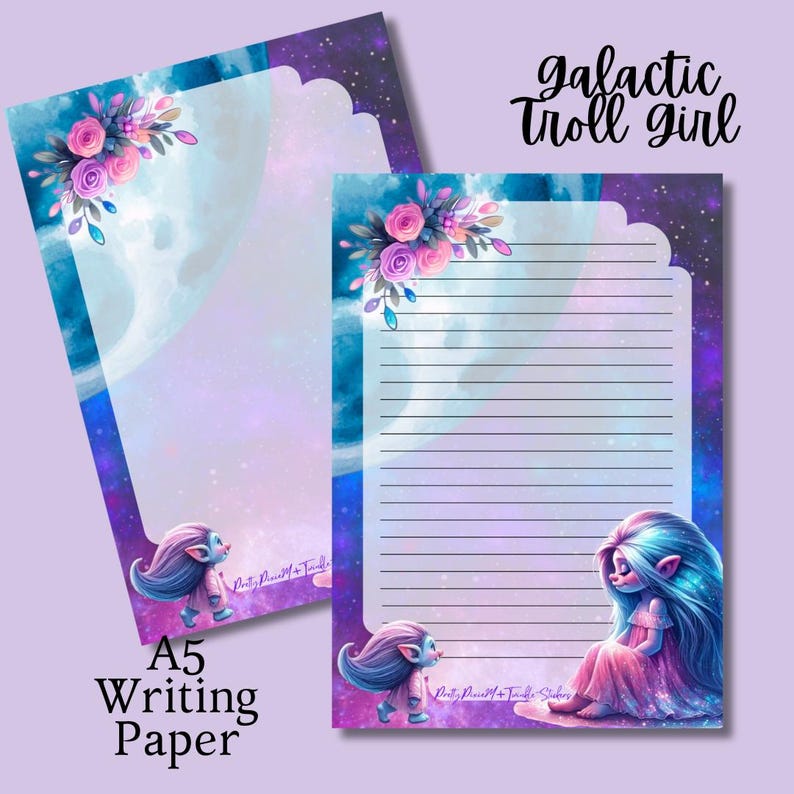 A5 Galactic Troll Girl Paper - Etsy