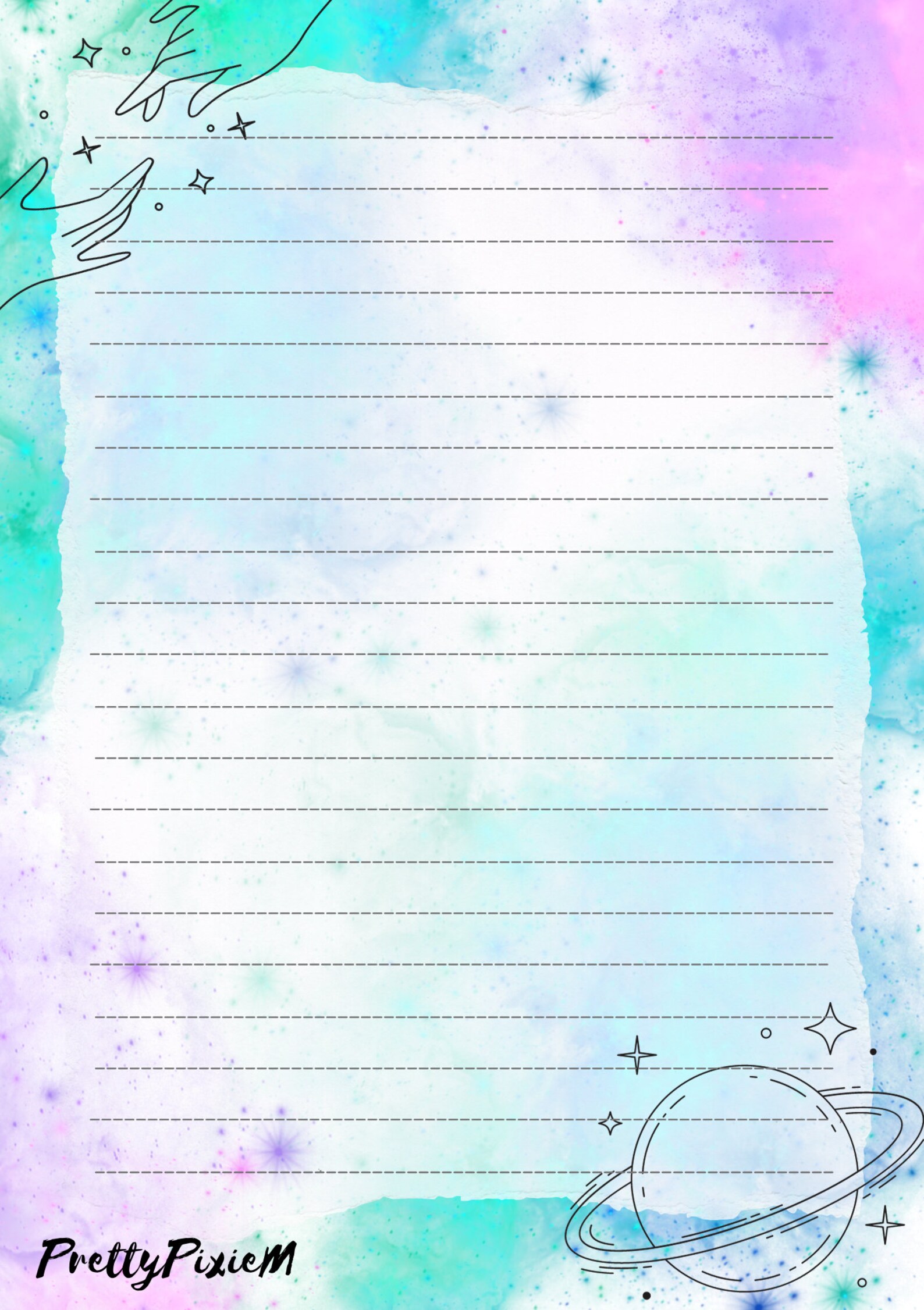 A5 Galaxy Writing Paper - Etsy