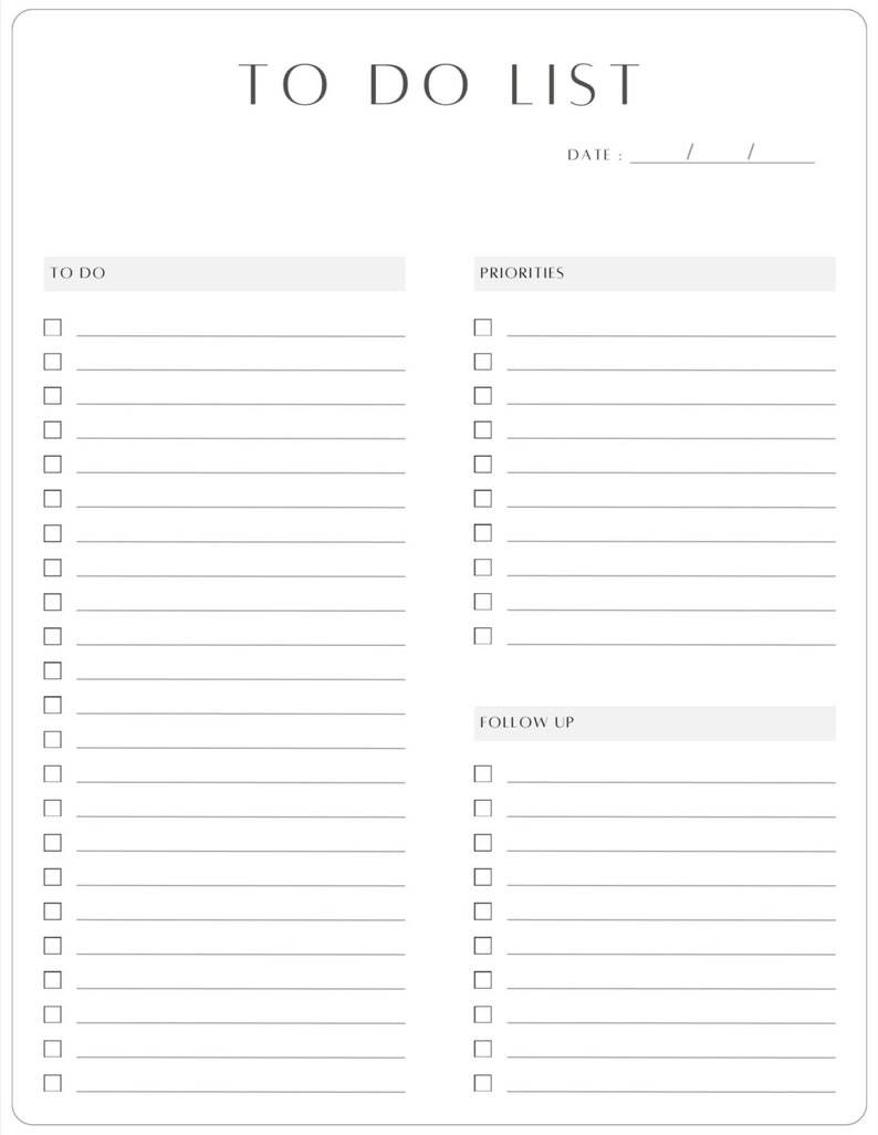 ADHD To-do List Printable | Daily Priority Planner Template ...